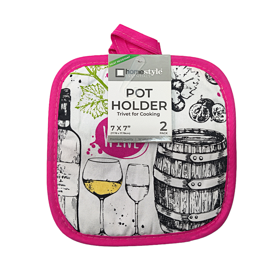 2pc Cotton Pot Holders Kitchen Cooking Baking Oven Pat Trivet Heat ...