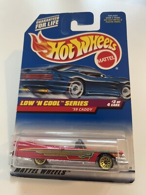 1998 Hot Wheels Low N Cool Series '59 Caddy Lowrider Pink w/ Gold Lace ...