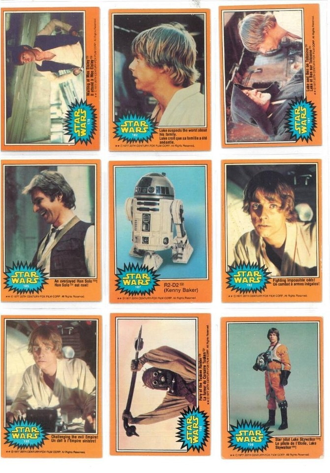 Star Wars lot of your choice of 10 trading cards & stickers by O-Pee ...