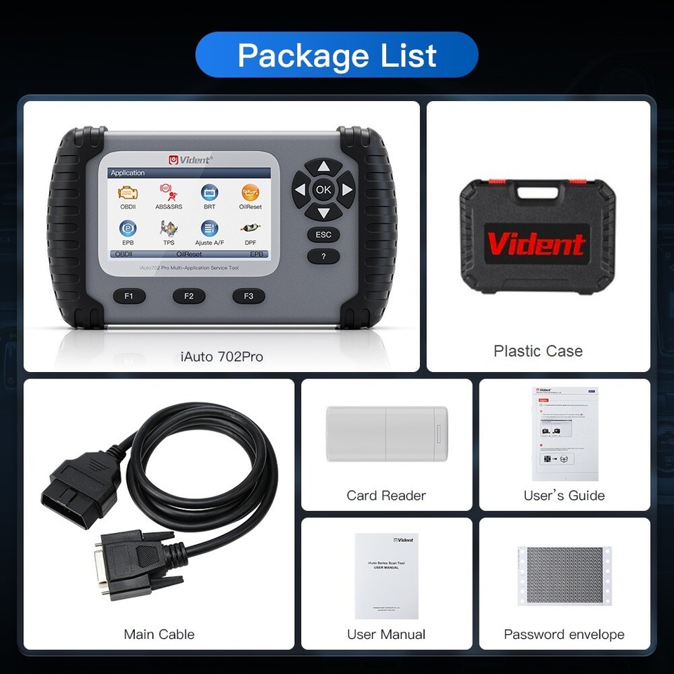 Vident 702Pro Check ABS SRS Code Reader OBD2 Scan Bi-Directional ...