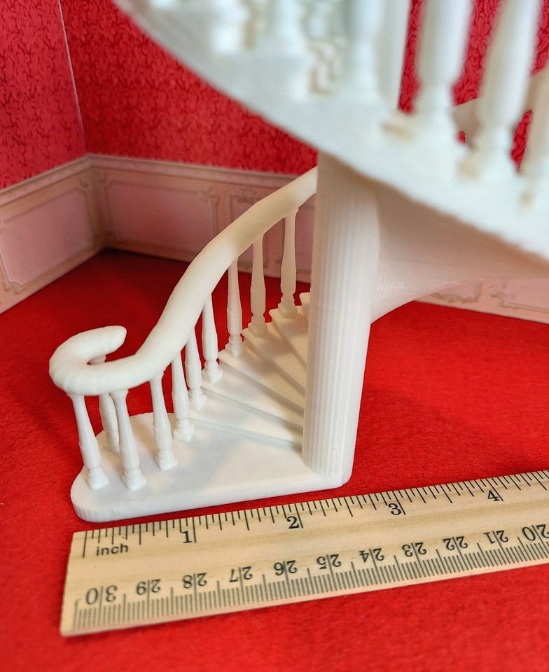 1:24 scale (half scale) miniature spiral staircase for dollhouse or ...
