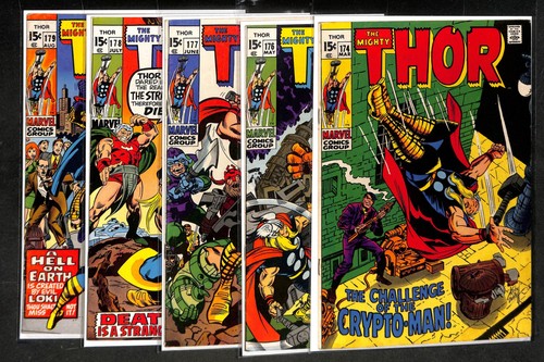 Thor #174, 176, 177, 178 & 179 Sweet 15 centers Lot X5 Marvel (KC) 162 ...