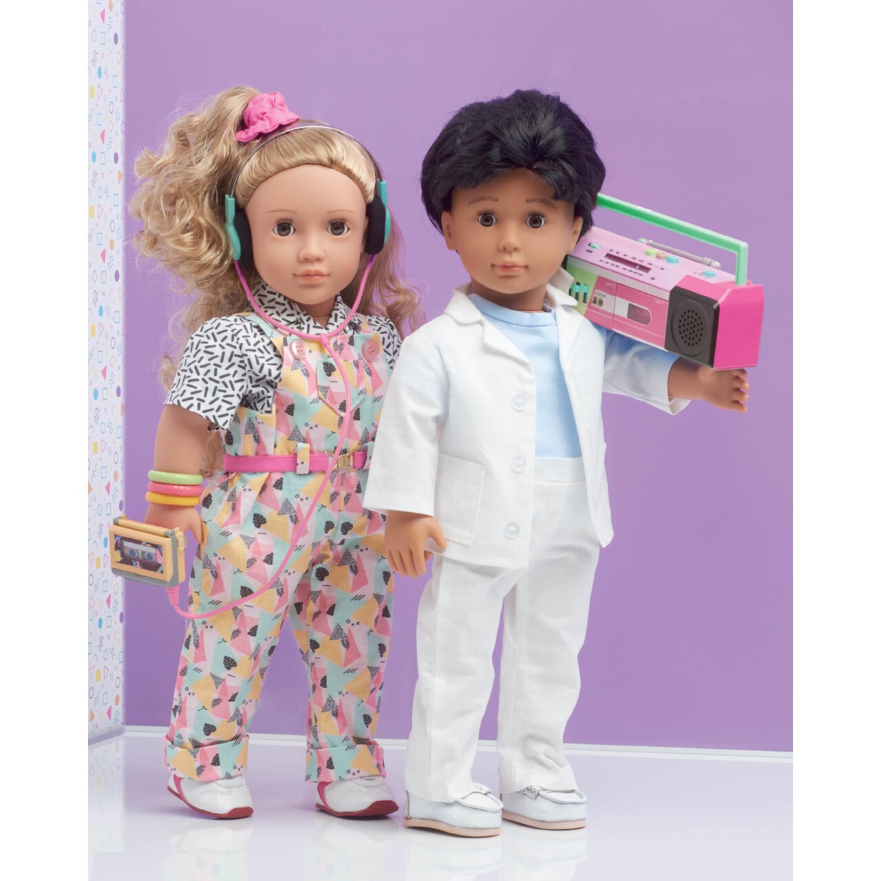 SIMPLICITY SEWING PATTERN 9567 18" RETRO 80s STYLE DOLL CLOTHES, SUIT ...