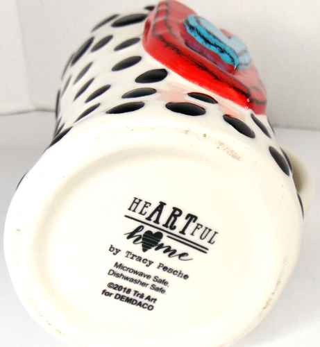 Coffee Mug Tracy Pesche Heartful Home Large Ceramic Cup Black Dots | eBay