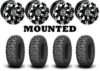 Kit 4 Kenda Mastodon HT Tires 28x10-14 on Moose 393X Black Wheels CAN ...