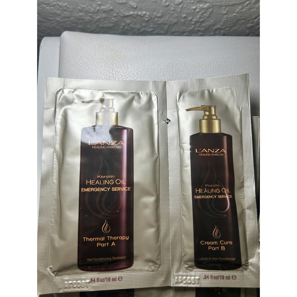 L'ANZA Keratin Healing Oil Emergency Service Thermal Cream Cure Packets ...