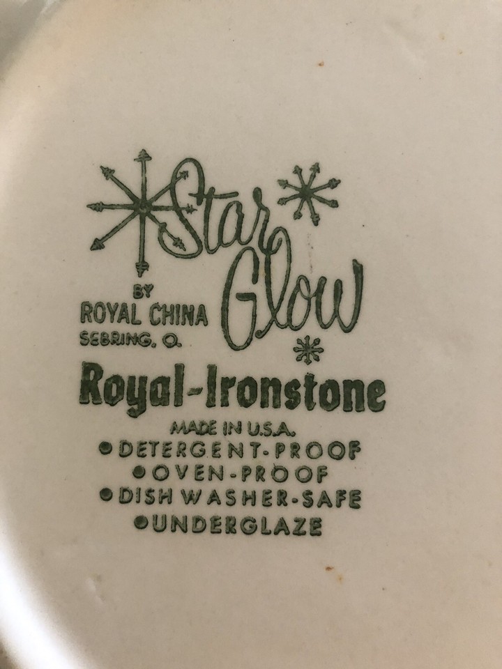 Star Glow Royal Ironstone MCM 10 Inch Plate White W Gold Color ...