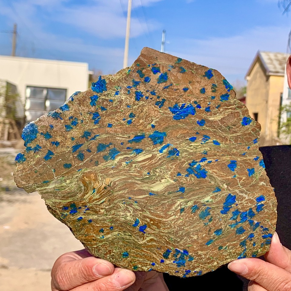 460G Natural Beautiful Blue Ore Crystal Tablet Raw Stone Specimen | eBay