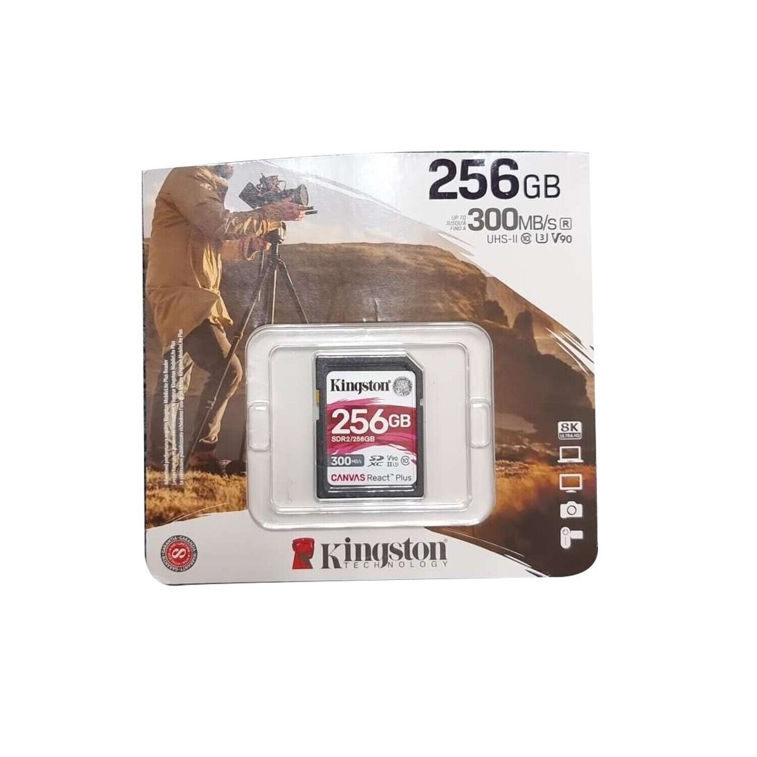 Kingston Canvas React Plus 256GB Class 10 SDXC Memory Card - SDR2/256GB ...