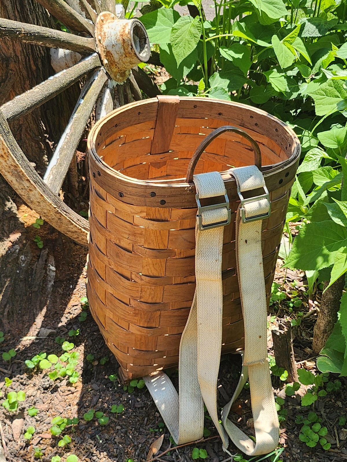 RARE Antique AMERICAN Adirondack Gathering Trapper Woven Basket ...
