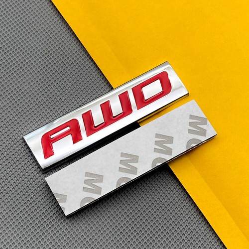 2x Chrome Metal Red AWD Off Road Emblem Fender Trunk 4wd Sport Badge ...