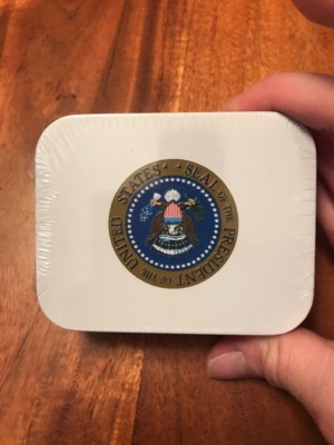 PRESIDENT SEAL OF UNITED STATES BUSH FULL WHITMAN CANDY TIN COLLECTIBLE ...