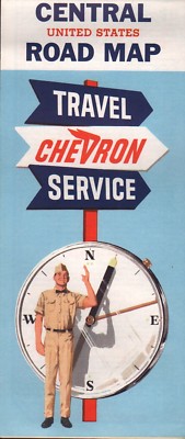 1961 Chevron Road Map: Central United States NOS | eBay