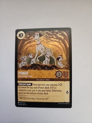 x1 Pongo - Determined Father - 19/204 - Super Rare - Cold Foil Lorcana ...