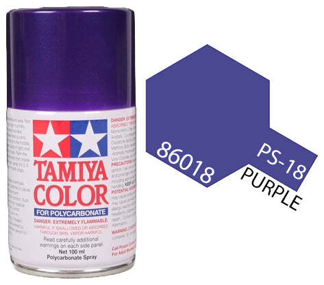 Tamiya 86018 PS-18 Metallic Purple Polycarbonate Spray Paint 100ml ...