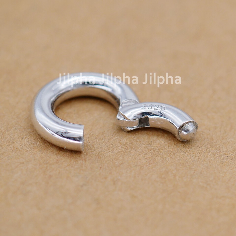Sterling Silver Large Open Jump Ring Link Lock Enhancer Bail Connector ...