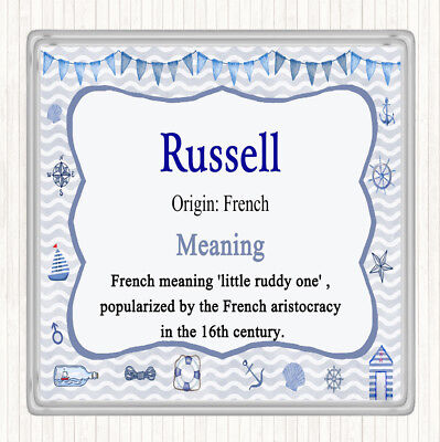 Russell Name Meaning Drinks Mat Coaster Nautical | eBay