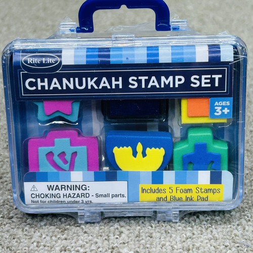 Rite Lite Chanukah Stamp Set Blue Ink Pad & 5 Foam Stamps New | eBay
