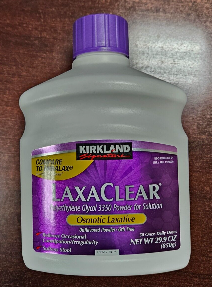 Kirkland 29.9oz LaxaClear Osmotic Laxative Polyethylene Glycol Stool ...