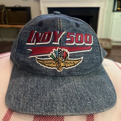 Indy 500 Indianapolis Speedway Denim Hat Adjustable Hook And Loop ...