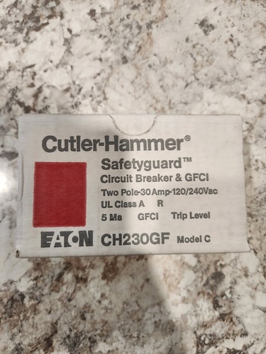 Eaton Cutler-Hammer CH230GF Ground Fault GFCI Circuit Breaker 2-Pole ...