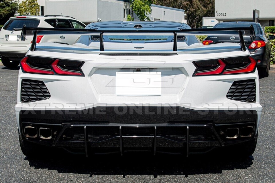 Matte Black Rear Diffuser Fin For 20-Up Corvette C8 Performance Style ...