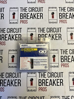 Square D QO2020 20 Amp 2 Pole Circuit Breaker Twin Tandem (No Hook ...