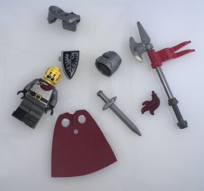 LEGO Black Red Falcon Knight Minifigure Sword Shield Castle Medieval ...