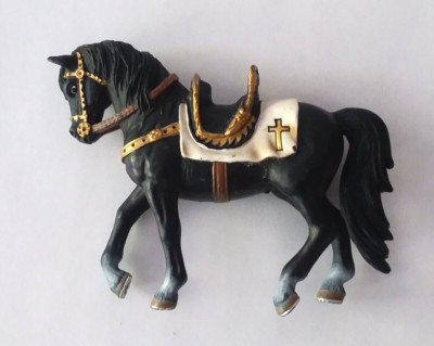 Schleich Medieval Knight Horse Black White Gold Germany 2003 | eBay