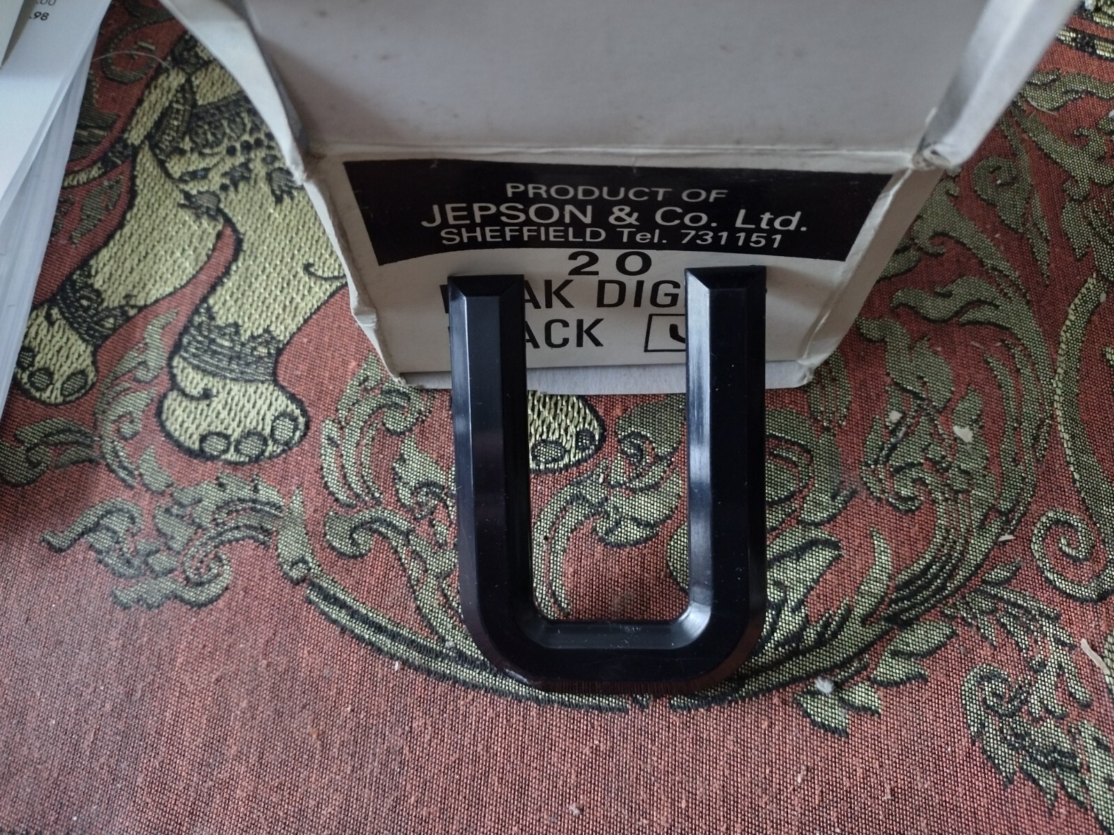 NUMBER PLATE LETTER U - BLACK BEVEL RAISED PLASTIC GENUINE JEPSON ...