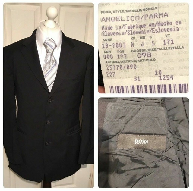Hugo Boss Angelica Parma Size 098 Eu50 40r Large Wool Jacket Black ...