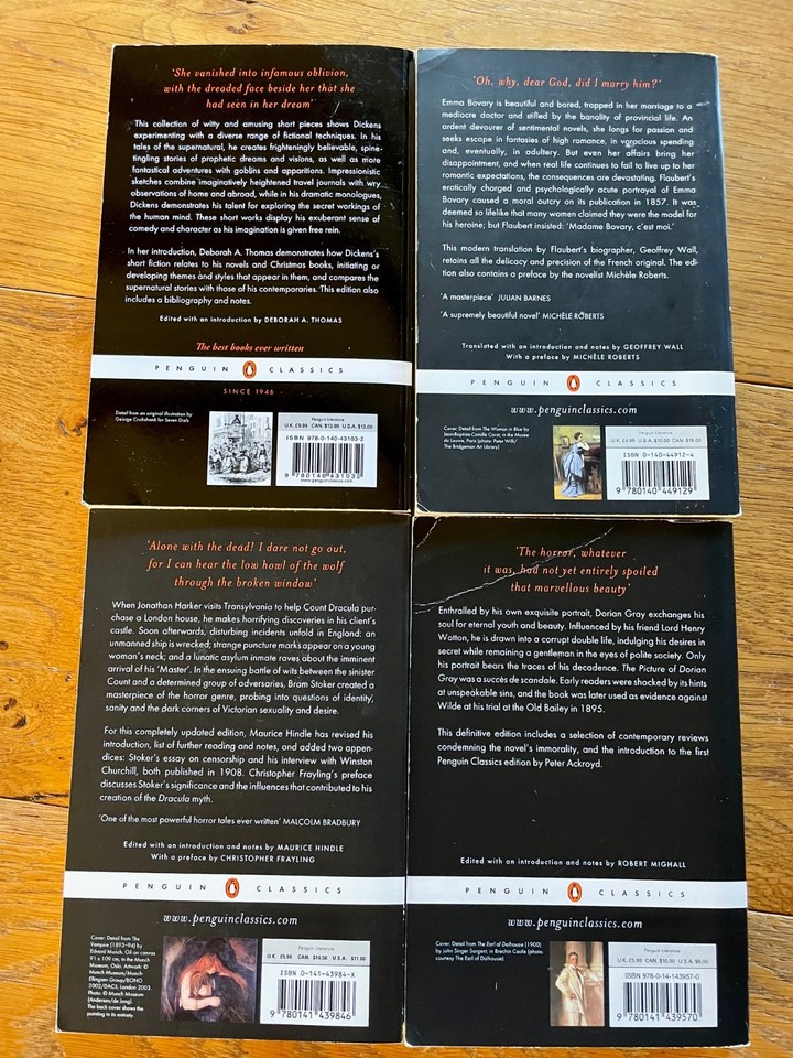 Penguin Classics bundle x 4 Dickens, Flaubert, Stoker & Wilde | eBay UK