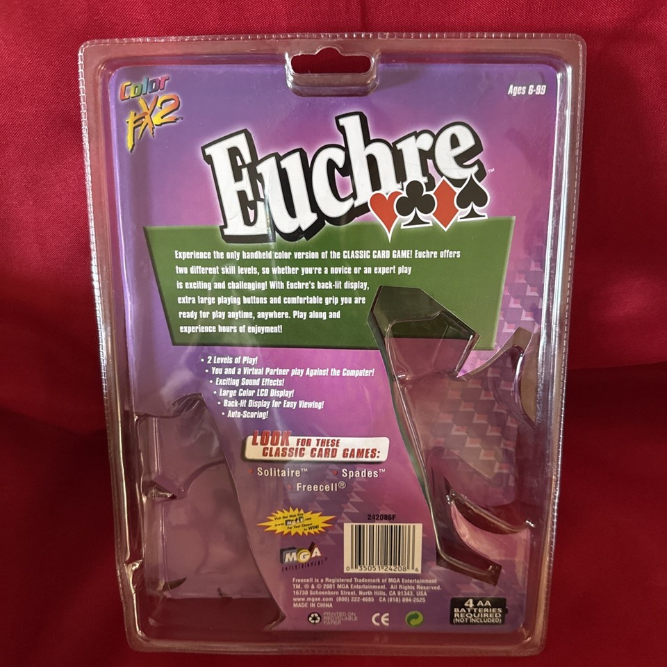 Vintage 2000 Euchre Color FX2 Electronic Handheld Game MGA NEW Sealed ...