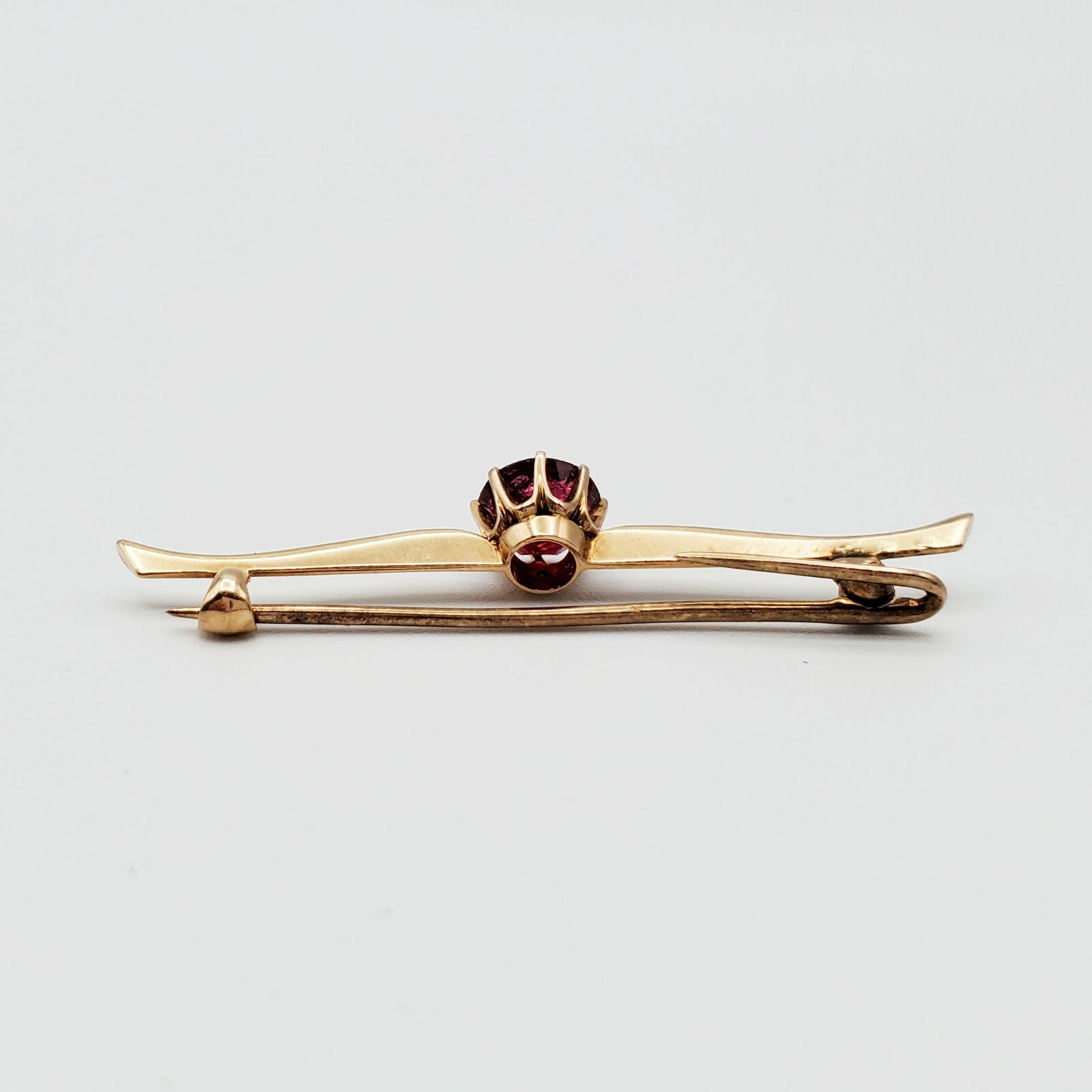 14k Bar Pin with Pink Stone | eBay
