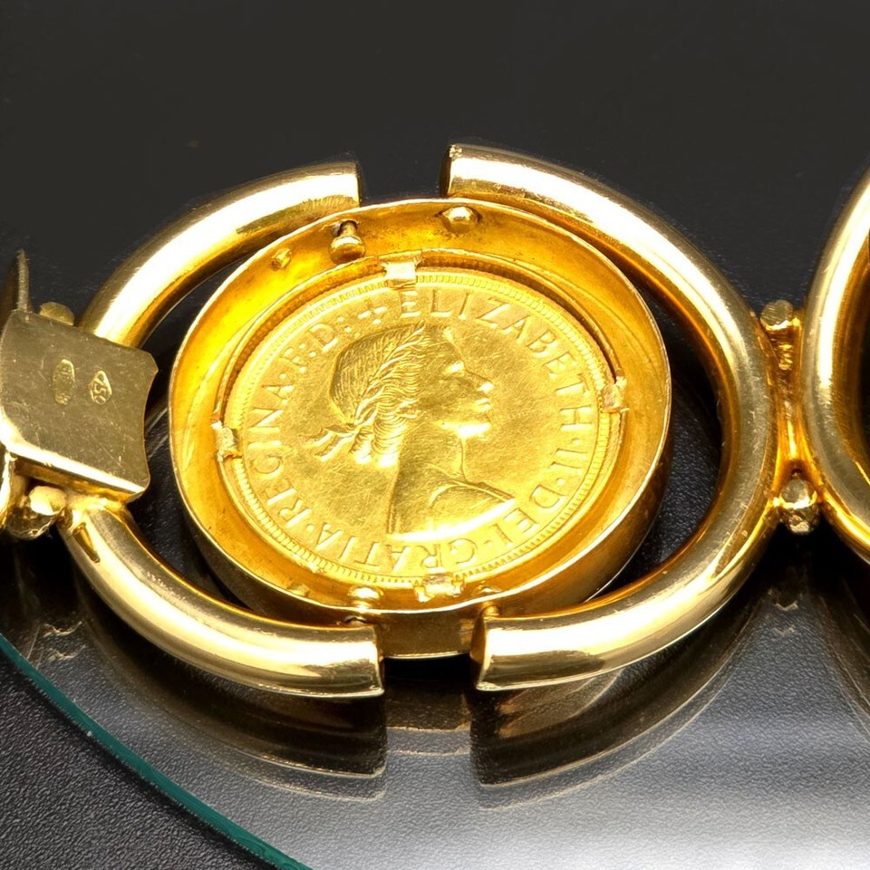 18K Gold British Full Sovereign Coins Bracelet | Bezel Set | eBay