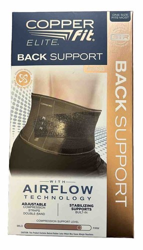 Copper Fit Elite Back Support AirFlow Back Brace Adjustable Double-Band ...