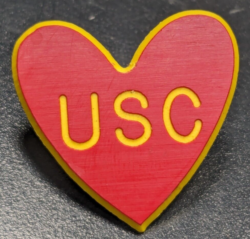 Vintage USC University Southern California Heart Plastic Red/Yellow ...