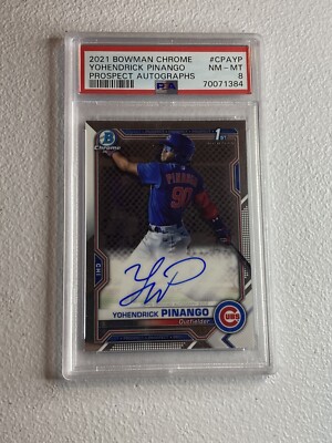 Yohendrick Pinango 2021 Bowman Chrome Prospects 1st Auto Chicago Cubs ...
