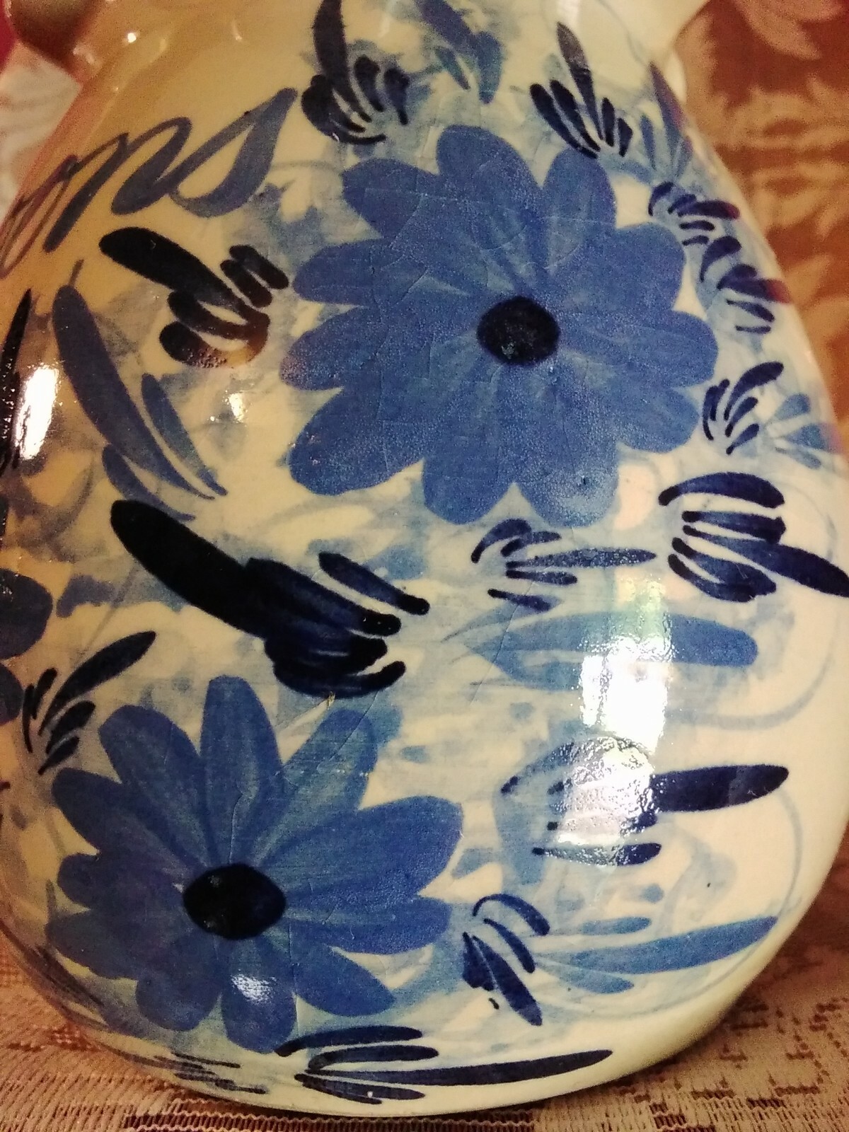 Vintage 1980 Marshall Pottery Texas Ruffle Rim Utensils Holder 6" Tall ...