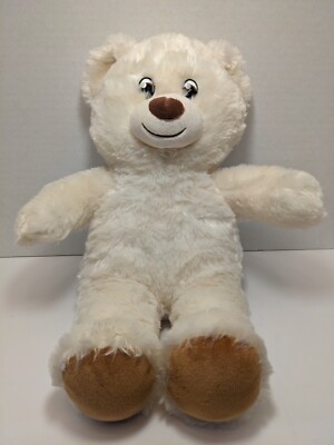 Build-A-Bear Lil Pudding Cub Creamy White Bear BABW 14" Brown Soles ...