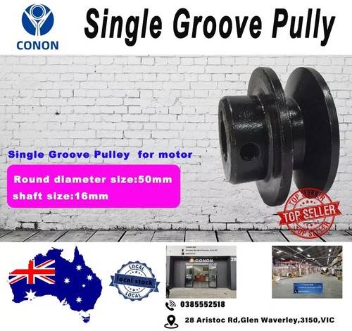 Single groove Pulley 50mm shaft size 5/8" 16mm bore Cast Iron screws V ...
