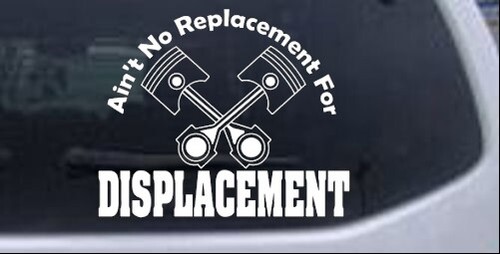 No Replacement For Displacement Car or Truck Window Laptop Decal ...
