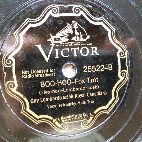 78 rpm Victor 25522, Guy Lombardo, Boo Hoo, I Can't Lose Longing for ...