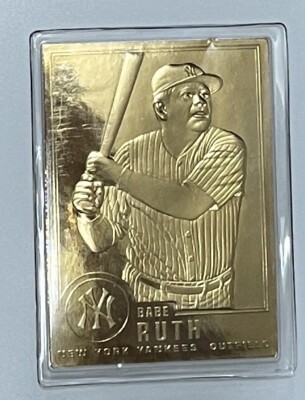 NEW YORK YANKEES BASEBALL 1996 BABE RUTH CMG #30 22K GOLD FOIL CARD ...
