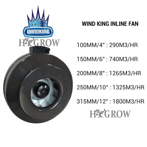 Wind King Inline Centrifugal Circulation Intake/Outtake Extractor Fans ...