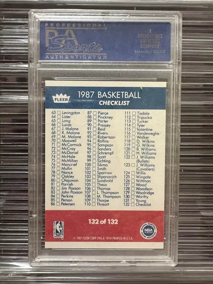 1987 Fleer Basketball #132 Checklist 1-132 PSA 10 GEM MINT | eBay