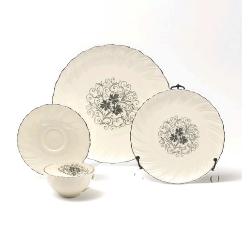 Lenox Valera 4 Piece Place Setting Platinum Trim 1961-77 Fine Porcelain ...