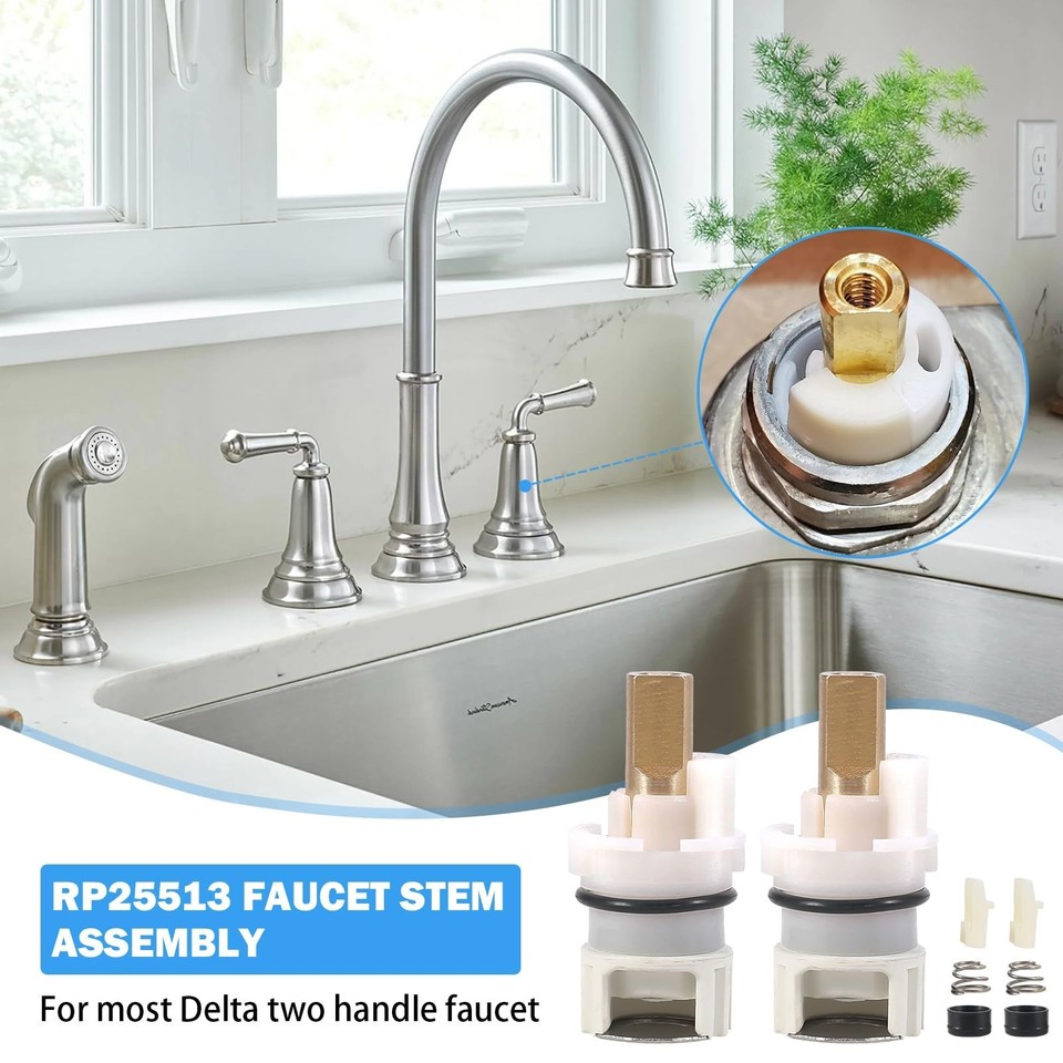 RP25513 Faucet Stem Assembly Compatible with Delta Two Handle Faucet ...