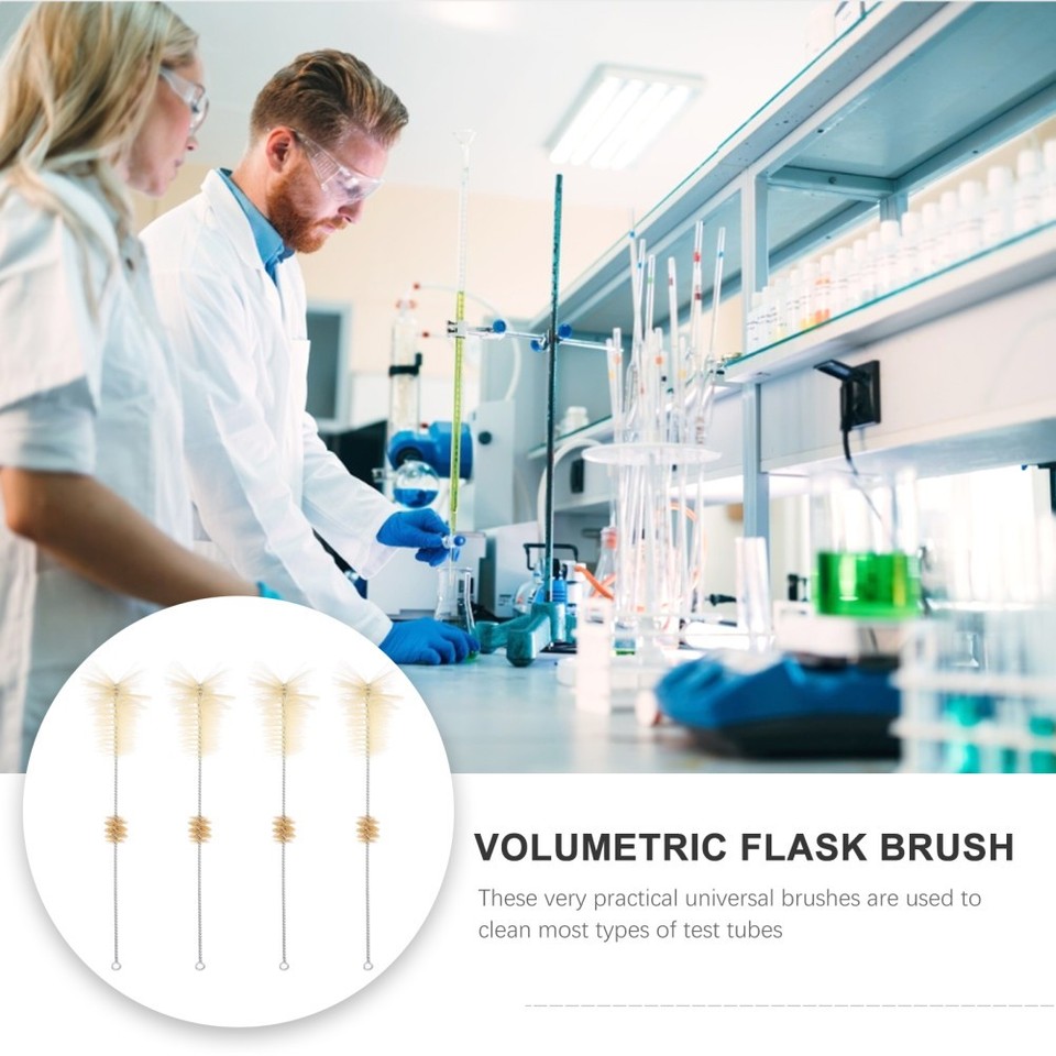 4 Pcs Straw Brush Set Bristles Tube Cleaner Glass Test Tube Cleaning ...