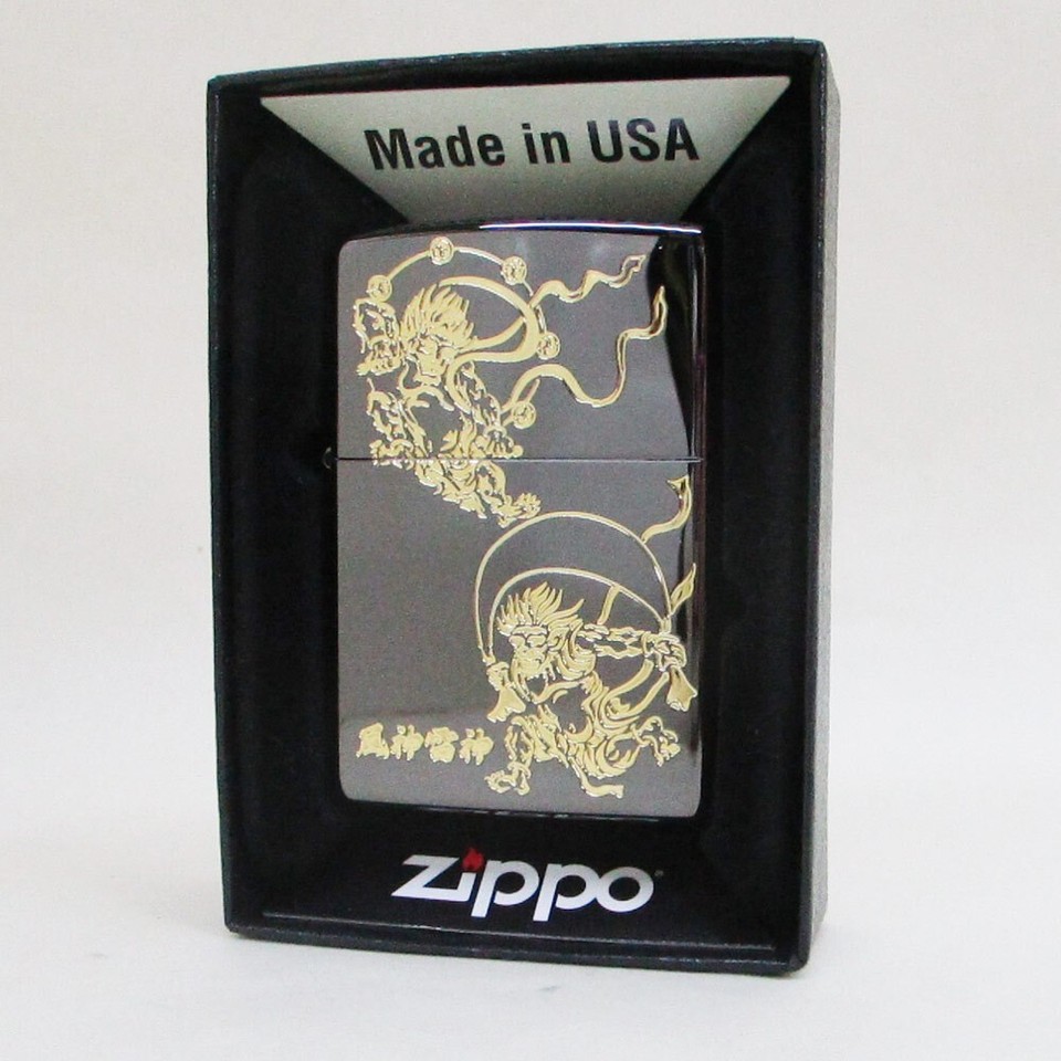 ZIPPO Oil Lighter USA Japanese Pattern Series Fujin Raijin 2FR-BK ...
